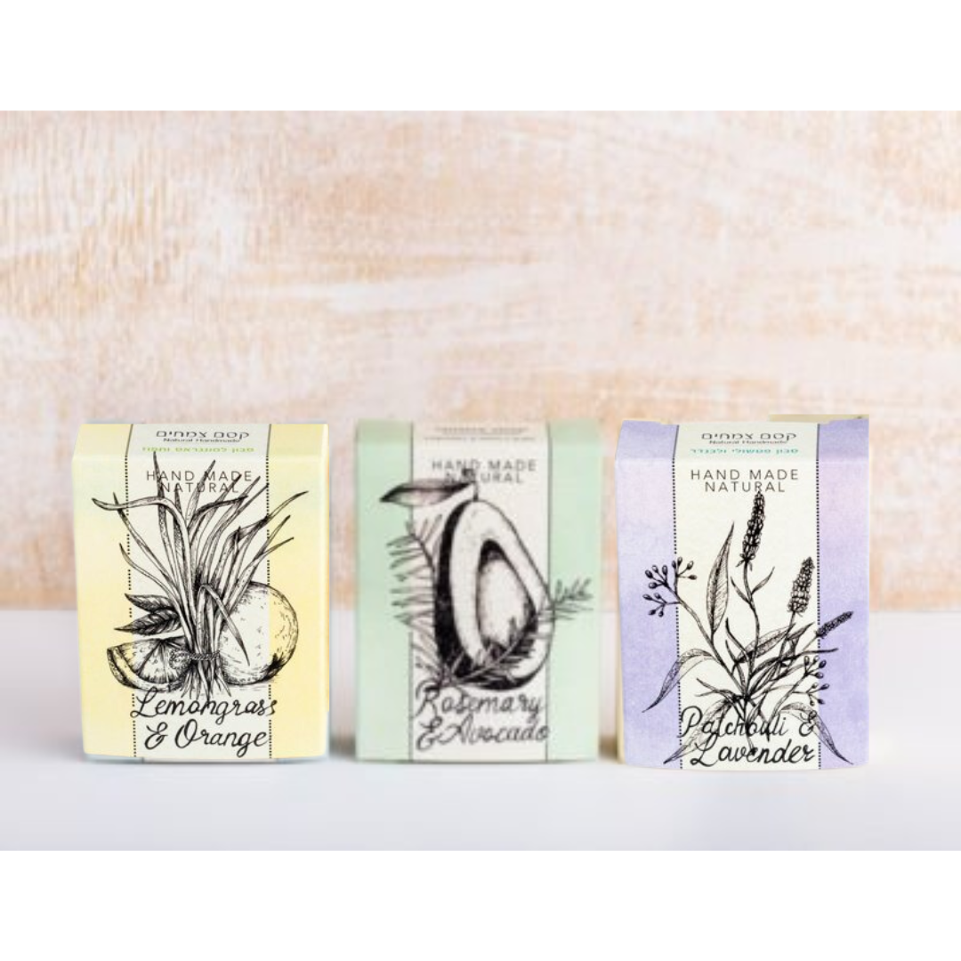 Trio of Handmade Natural Eretz Yisrael Soaps – Pack for Israel